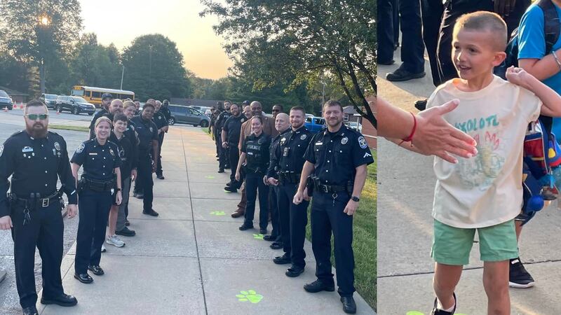 LMPD officers surprise son of fallen officer Zach Cottongim on first ... LMPD officers surprise son of fallen officer Zach Cottongim on first ...